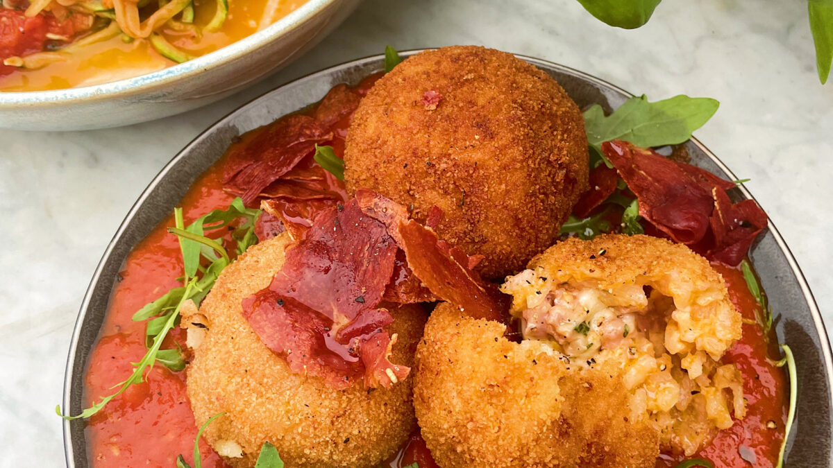 Arancini gevuld met Ganda Ham - Ganda